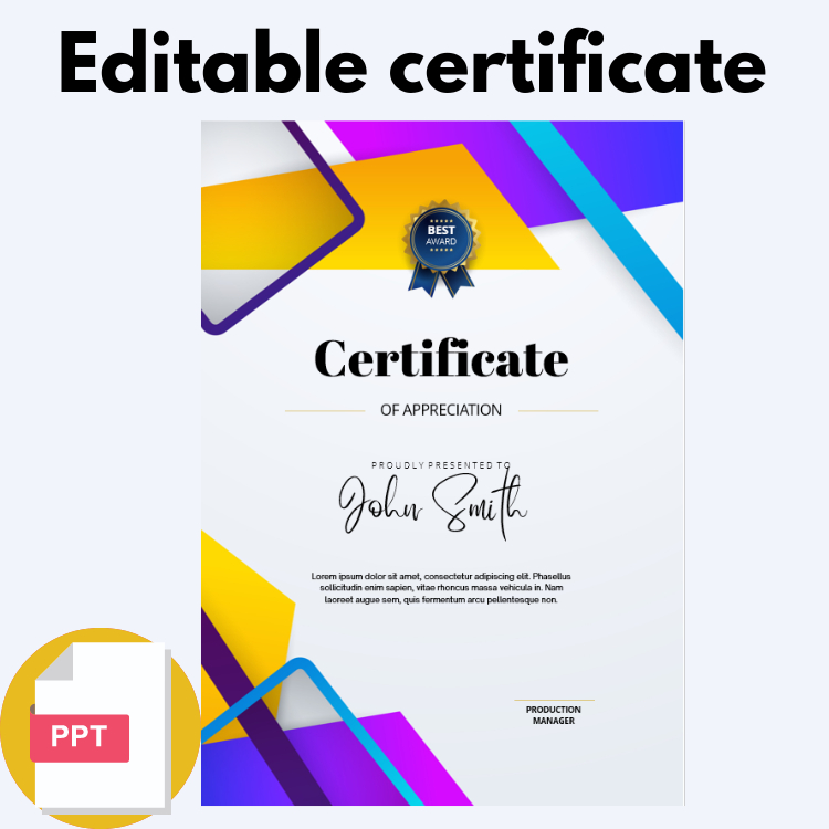 [CERT 18] Editable certification template in Power point | Shopee Malaysia