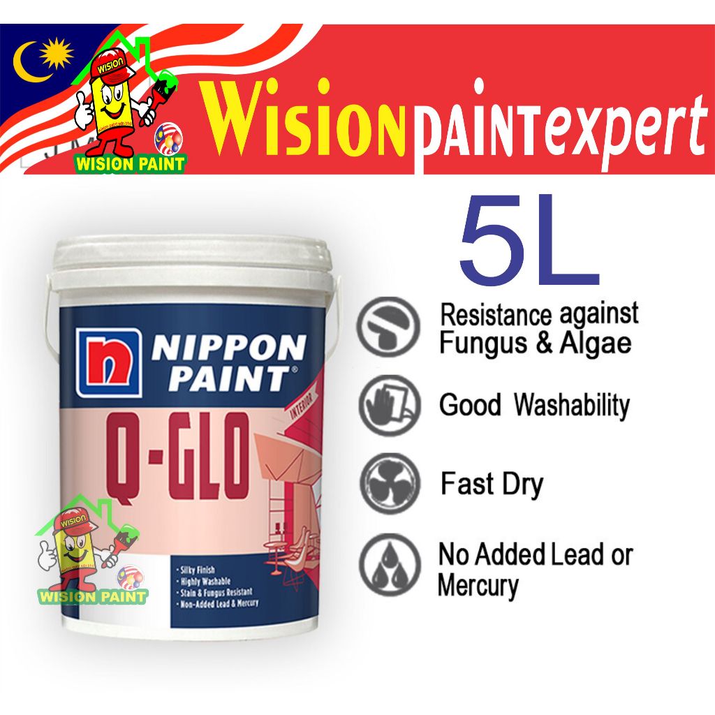 5L Q-GLO NIPPON PAINT Nippon Paint / Interior Q-Glo CAT RUMAH DALAM ...