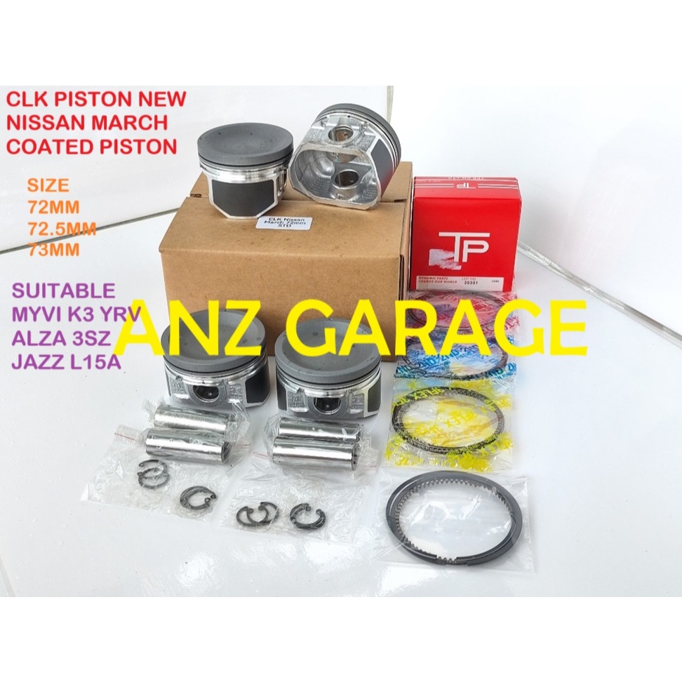 NISSAN MARCH CLK PISTON COATED TURBO 72MM 72.5MM 73MM MYVI YRV TURBO ...