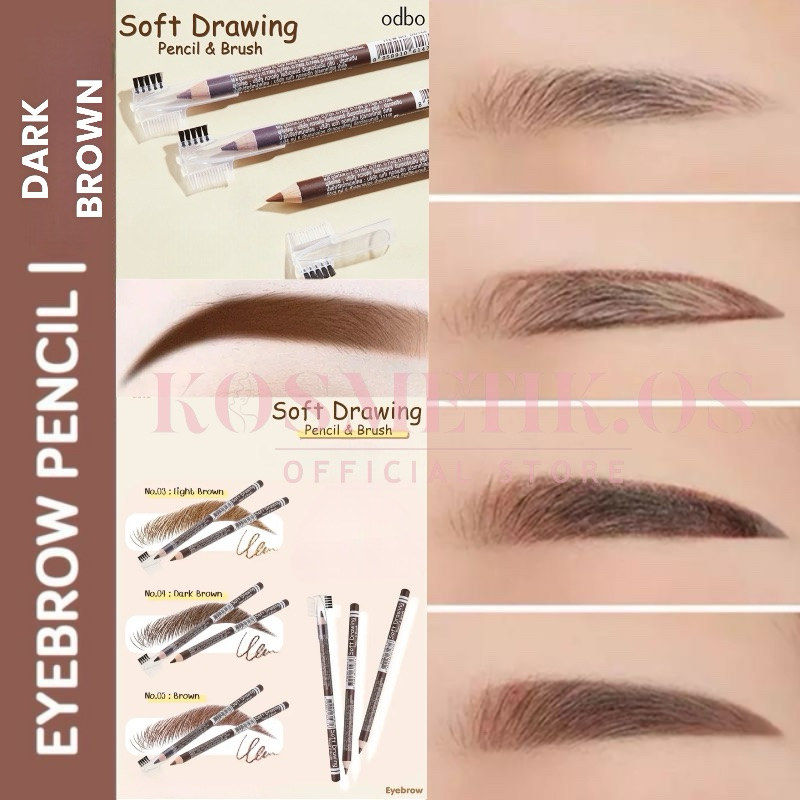 [𝐧𝐞𝐰 𝐨𝐝𝐛𝐨 𝐨𝐫𝐢] Odbo Eyebrow Pencil Original Thailand Dark Brown Celak Kening Brow Makeup ...