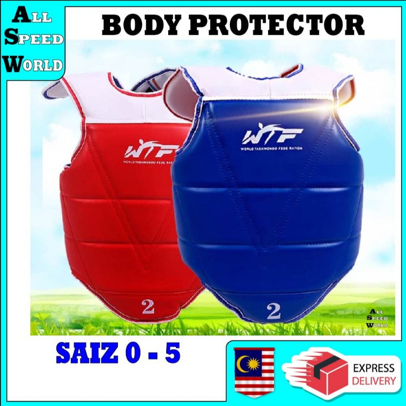 WTF BODY PROTECTOR / TAEKWONDO VEST CHEST / COLOUR RED AND BLUE ...