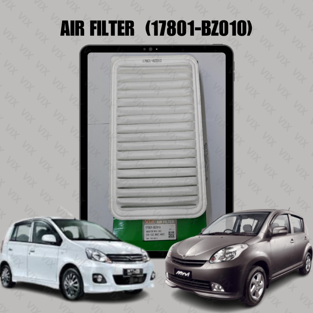 VIX AIR FILTER PERODUA MYVI 1.0cc / VIVA 660 850 1.0cc (17801-BZ010 ...