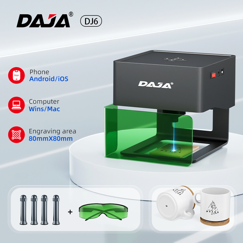 DAJA DJ6 Mini Laser Engraving Machine Three-sided Open One-key Copy ...