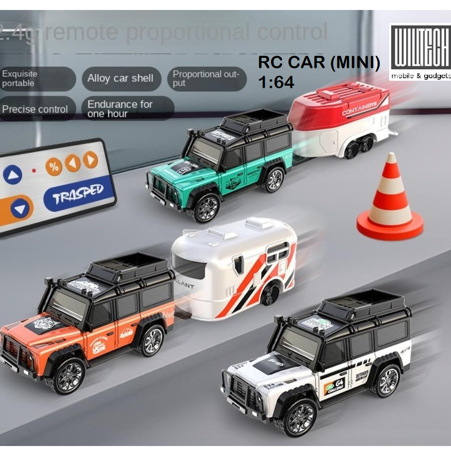 MINI RC CAR Mini Remote Control Car 1:64 Alloy Car Model with Light Off ...