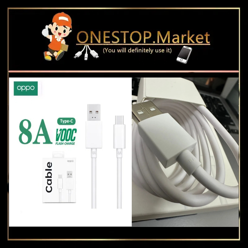 (6 Months Warranty) OPPO DL129 8A / 80W VOOC Cable Type C Cable Support ...