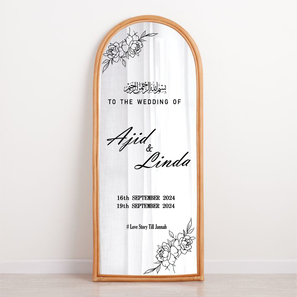 Cermin Wedding Sticker / Tunang/Welcomeboard & Lain Majlis pertunangan ...