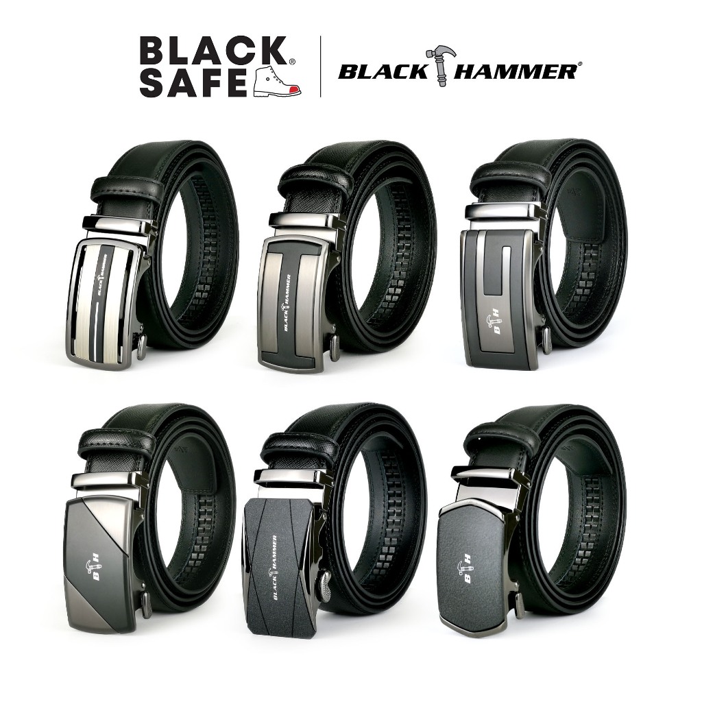 Black Hammer Men Genuine Leather Auto Lock Buckle Belt BELT-C40 ...