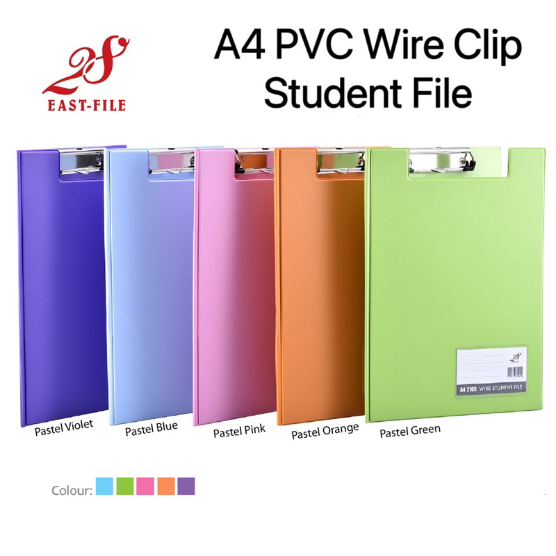 EAST FILE A4 PVC Wire Clip Student File 2103 A4 Clip Board EF-2103A ...