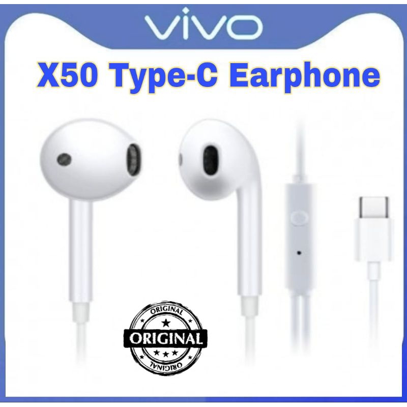 Original Vivo X50 Type-C Earphone For VIVO V40 V30 V29 V27 X100 X70 Stereo Headphone Wired Audio ...