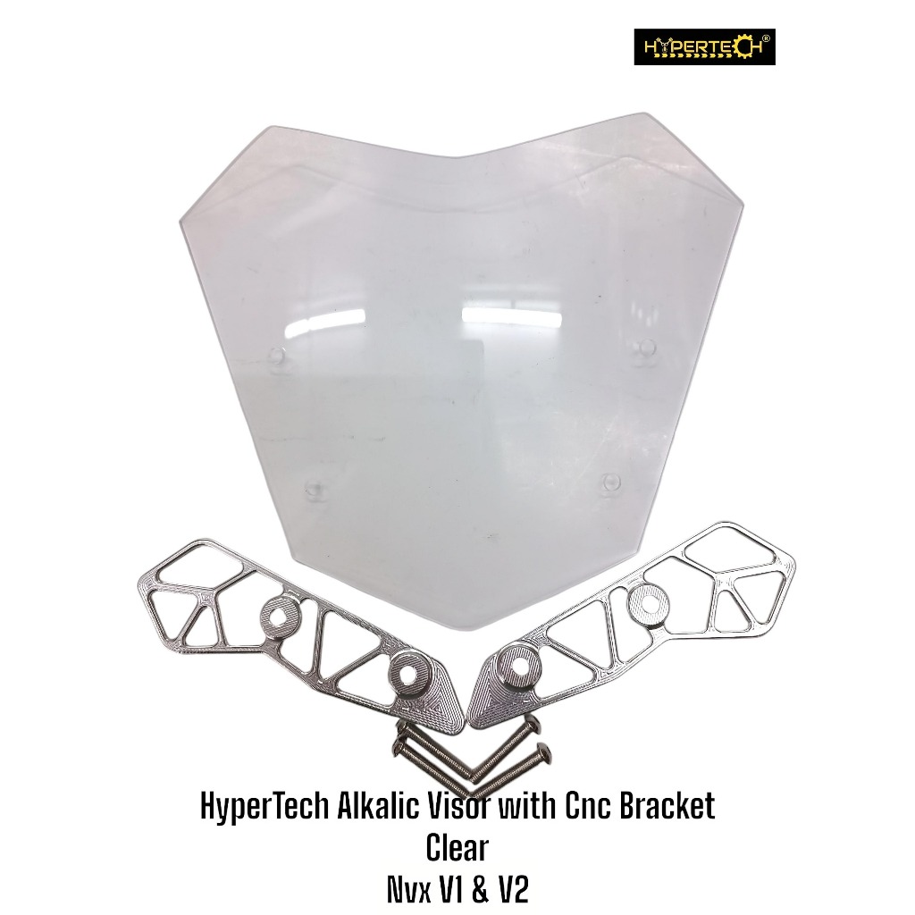 HYPERTECH ALKALIC VISOR WITH CNC BRACKET FOR NVX V1 & V2 CLEAR SMOKE ...
