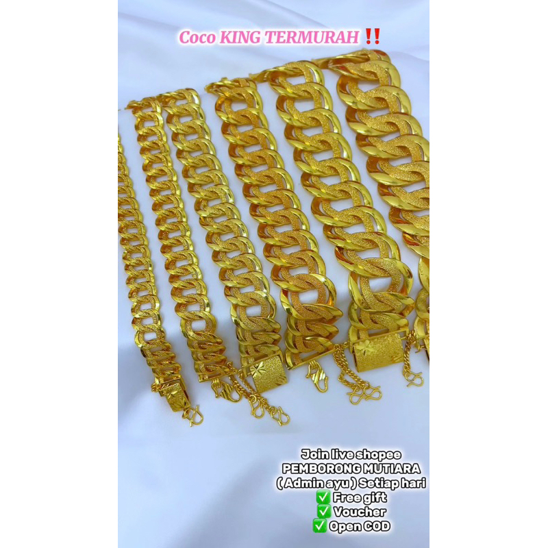 gelang tangan COCO KING emas bangkok perhiasan wanita kegunaan harian ...