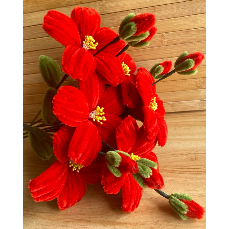 Bunga Raya Hiasan / Bunga Kawat Dawai / Hibiscus Artificial | Shopee ...