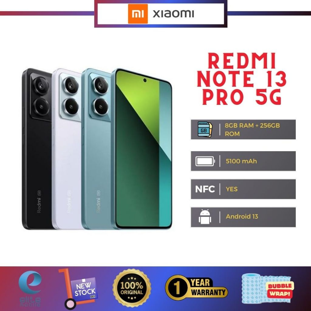 Redmi Note 13 Pro 5G (8GB+256GB) 6.67" AMOLED, 1.5K 120Hz display, 67W turbo charging ...