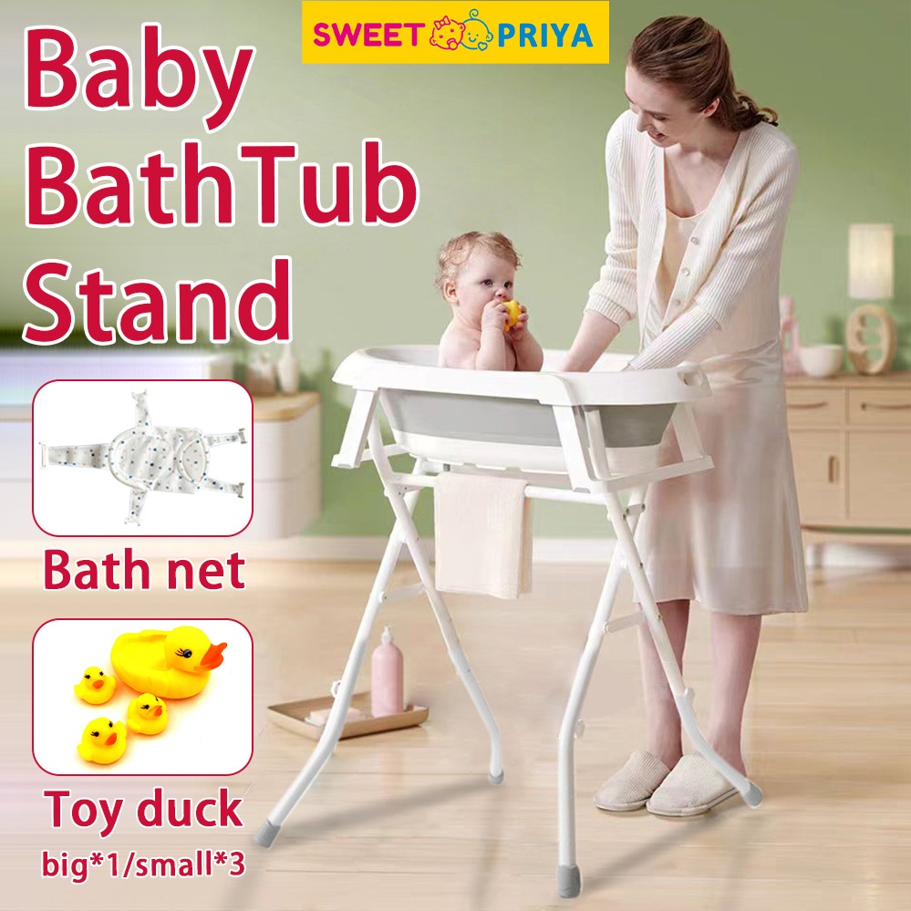 Foldable Baby Bathtub Stand Portable Murah Kids Bath Support Folding ...
