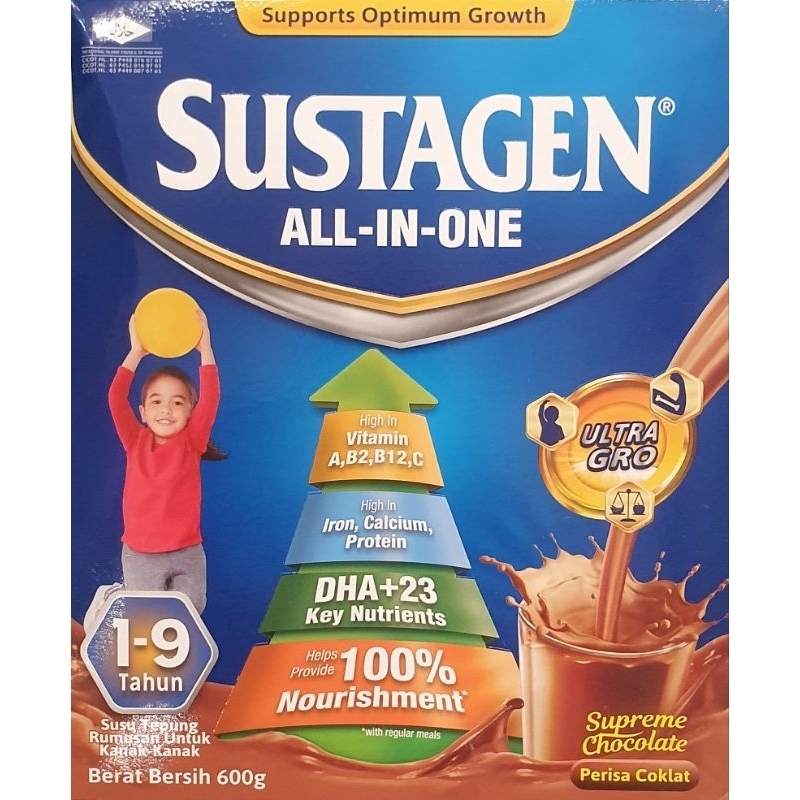 SUSTAGEN ALL-IN-ONE ORIGINAL PERISA COKLAT 1-9TAHUN (600g) | Shopee ...