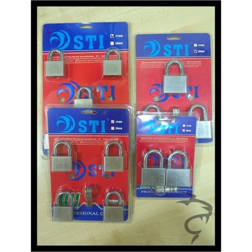 STI 40mm/ 50mm Keyed alike Chrome Padlock (2pc/3pc/4pc/5pc with 1 ...