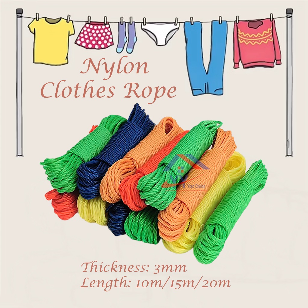 Nylon Clothes Rope Tali Ampaian Baju/Sidai Baju/Laundry Clothesline ...