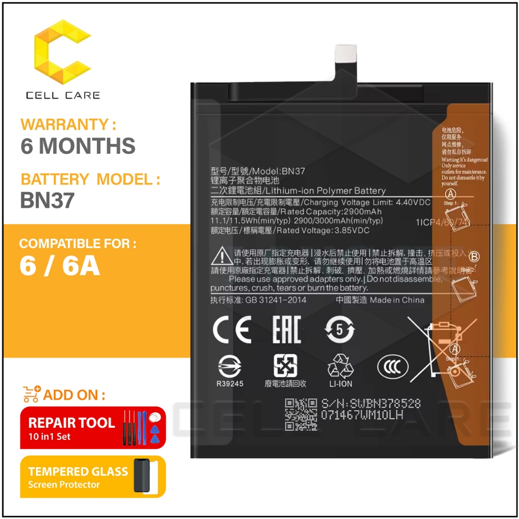 Battery Compatible For REDMI 6/ REDMI 6A BN37 (3000 mAh) | Shopee Malaysia