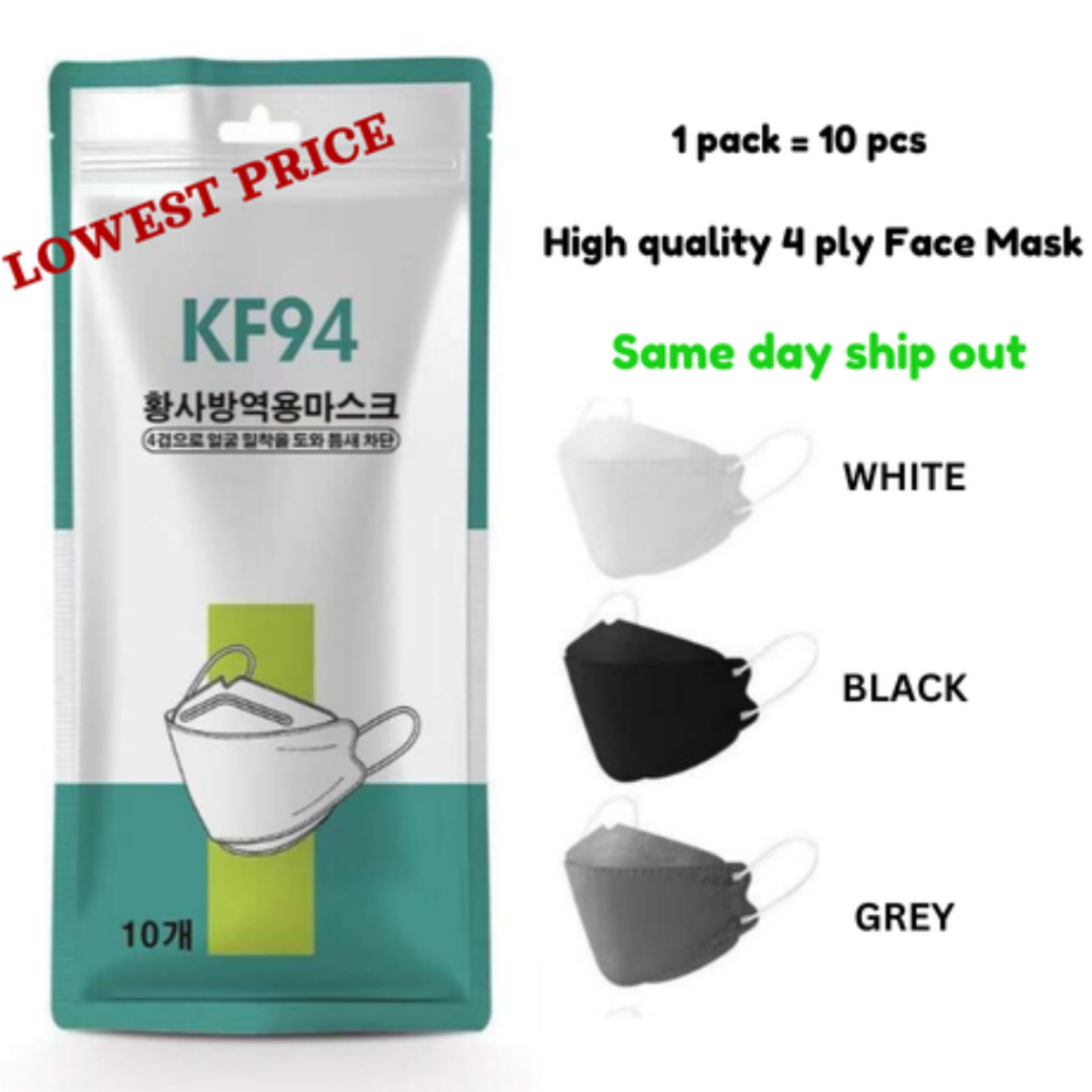 Ready stock KF94 face mask / 1Pack = 10pcs / Premium Quality / 4ply ...