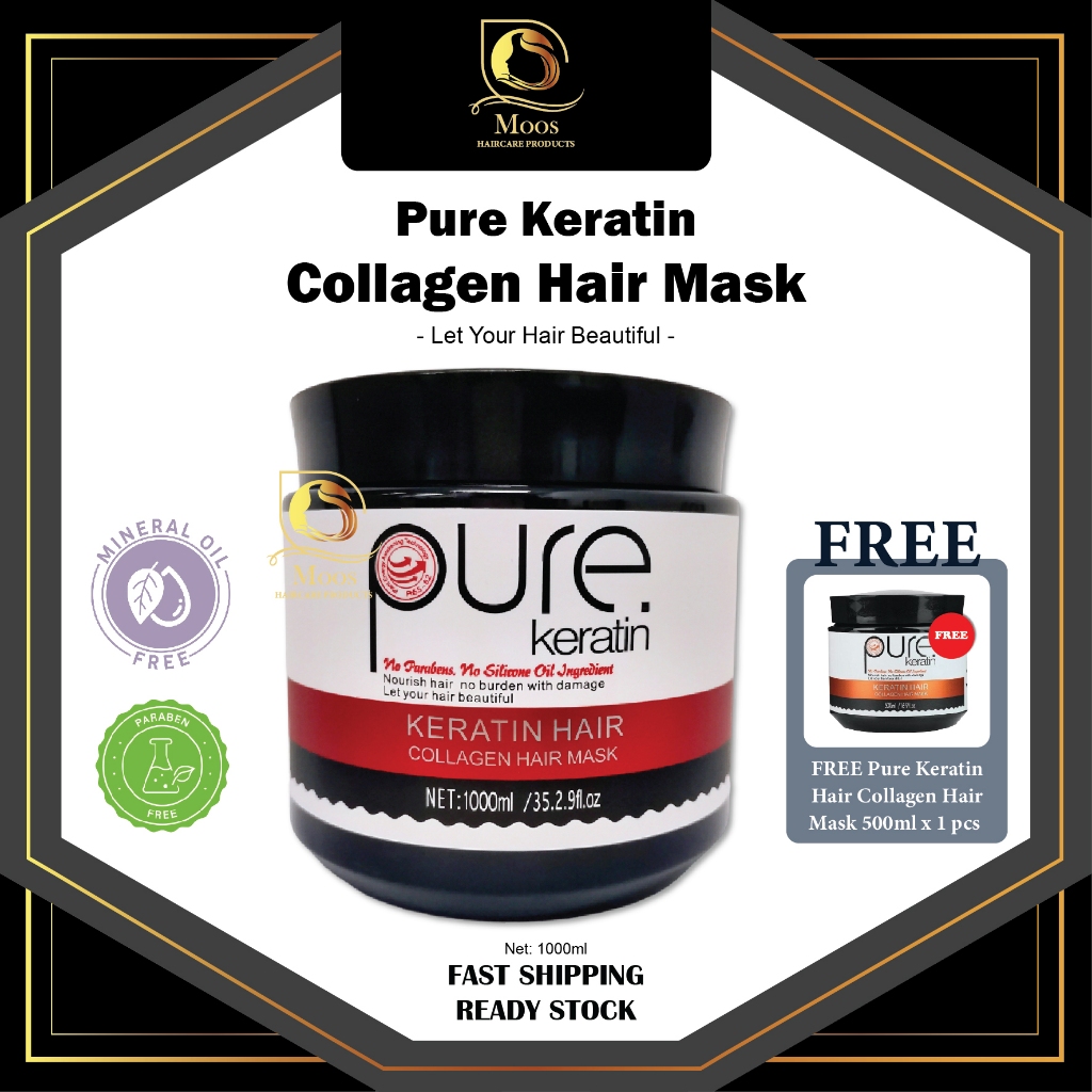 Pure Keratin Collagen Hair Mask 1000ml (Red) - FREE Pure Keratin ...