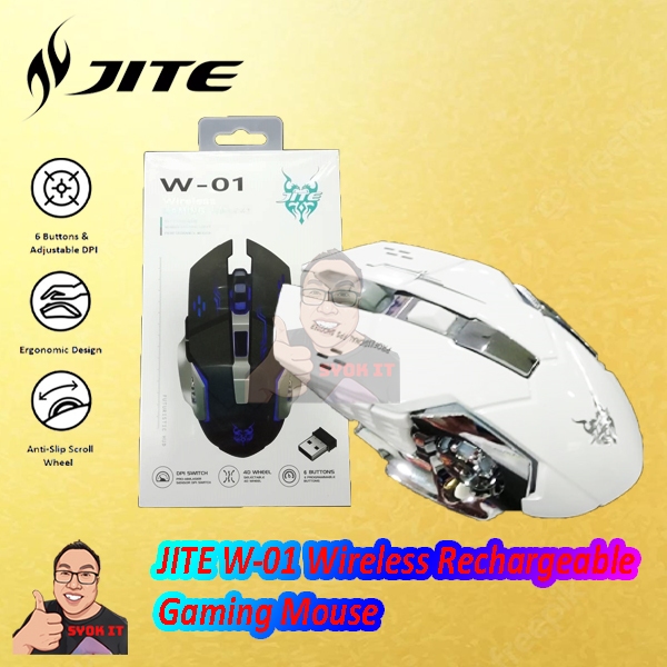 JITE W-01 WIRELESS TYPE-C RECHARGABLE GAMING MOUSE 6 BUTTON HIGH ...
