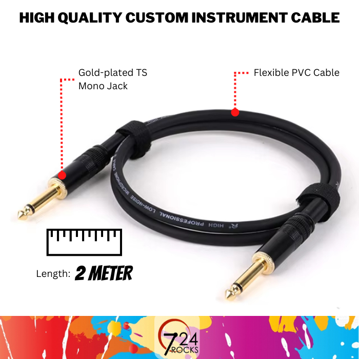 Guitar Cable 6.35mm TS Mono Jack to Jack Audio Cable PVC Instrument ...