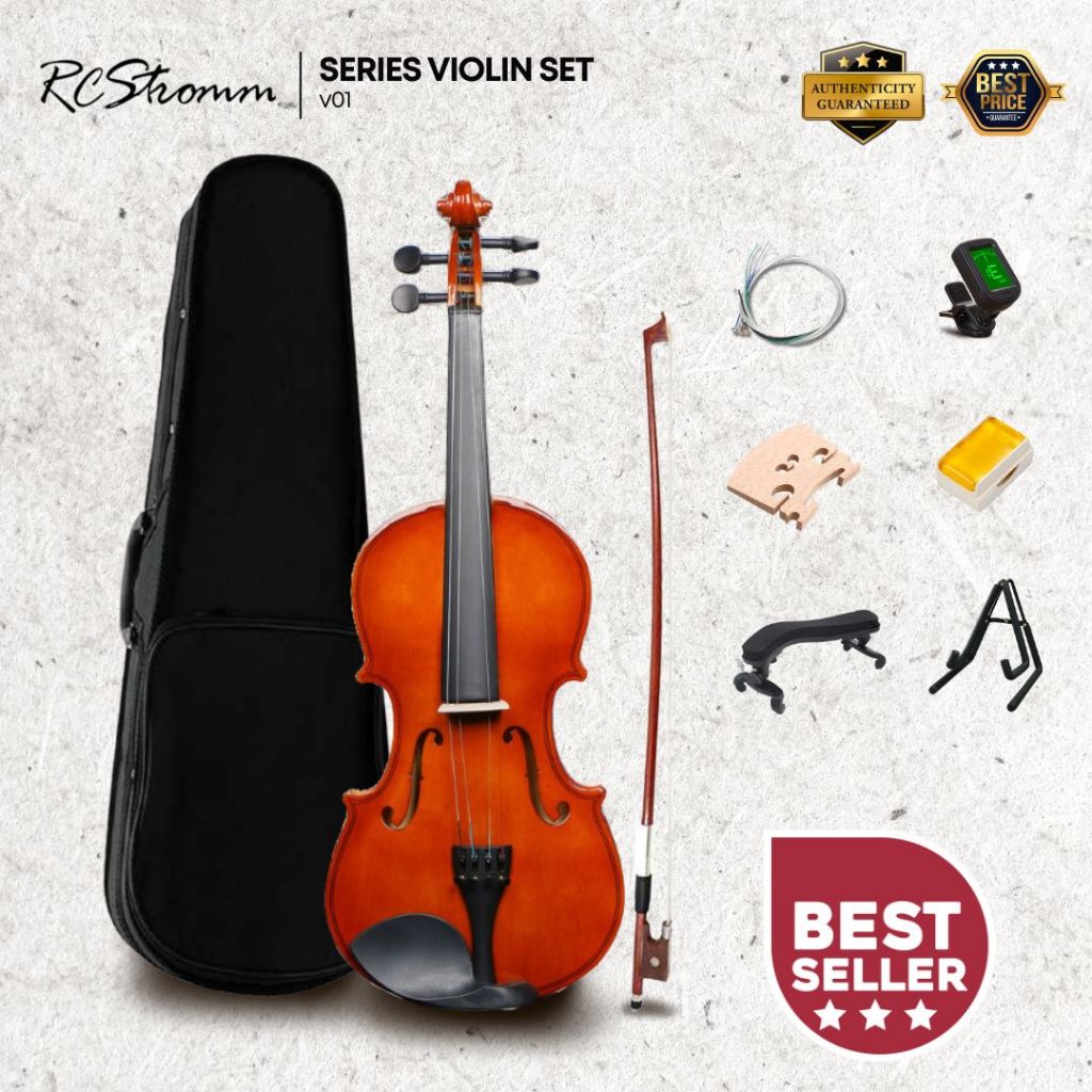 Rcstromm Standard Violin (Glossy) Beginner Package Combo Set Starter ...