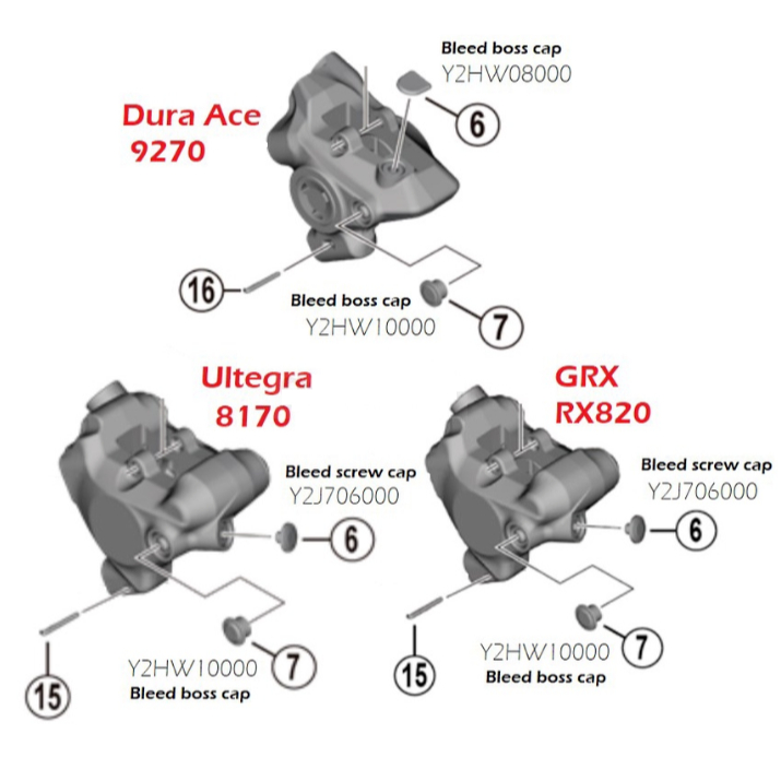 Shimano Dura Ace Ultegra 105 GRX R9270 R8170 R7170 GRX820 Disc Brake ...