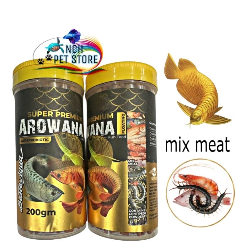 Makanan Ikan Arowana BESTE AQUA Arowana Fish Food With Probiotic 200g ...