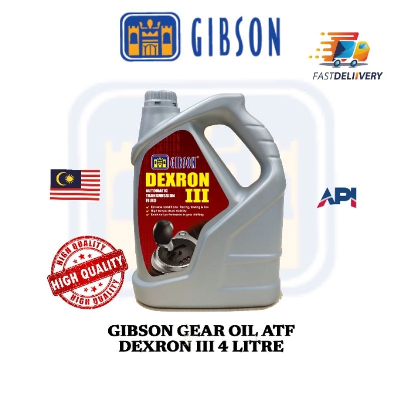 GIBSON AUTO TRANSMISSION GEAR OIL ATF DEXRON III 4 LITRE / Minyak Hitam ...