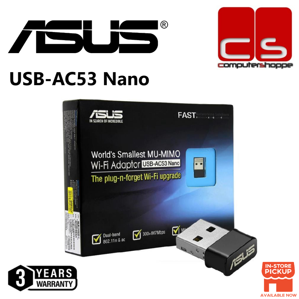 Asus USB-AC53 Nano AC1200 Dual-band MU-MIMO Wi-Fi Adapter | Shopee Malaysia