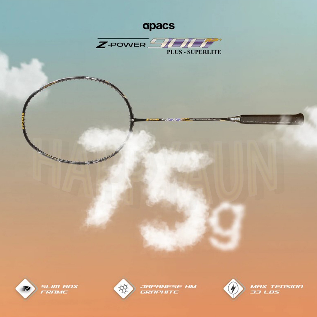 APACS BADMINTON RACKET Z-POWER 900 RP+SUPER LITE 7U (100% ORIGINAL ...