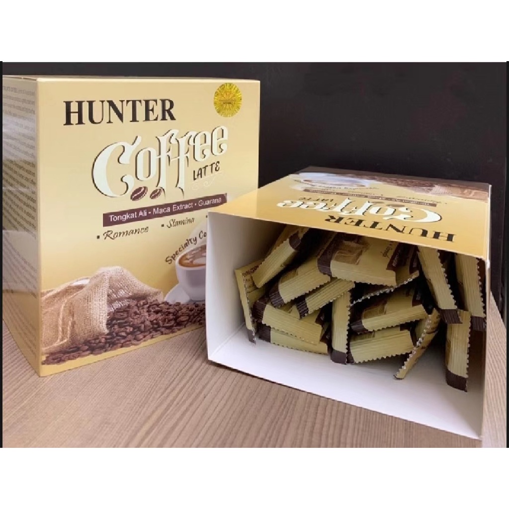 Hunter Coffee Latte️ TONGKAT ALI DRINK (15 sachet per Box) 猎人拉铁咖啡 原装正品 ...