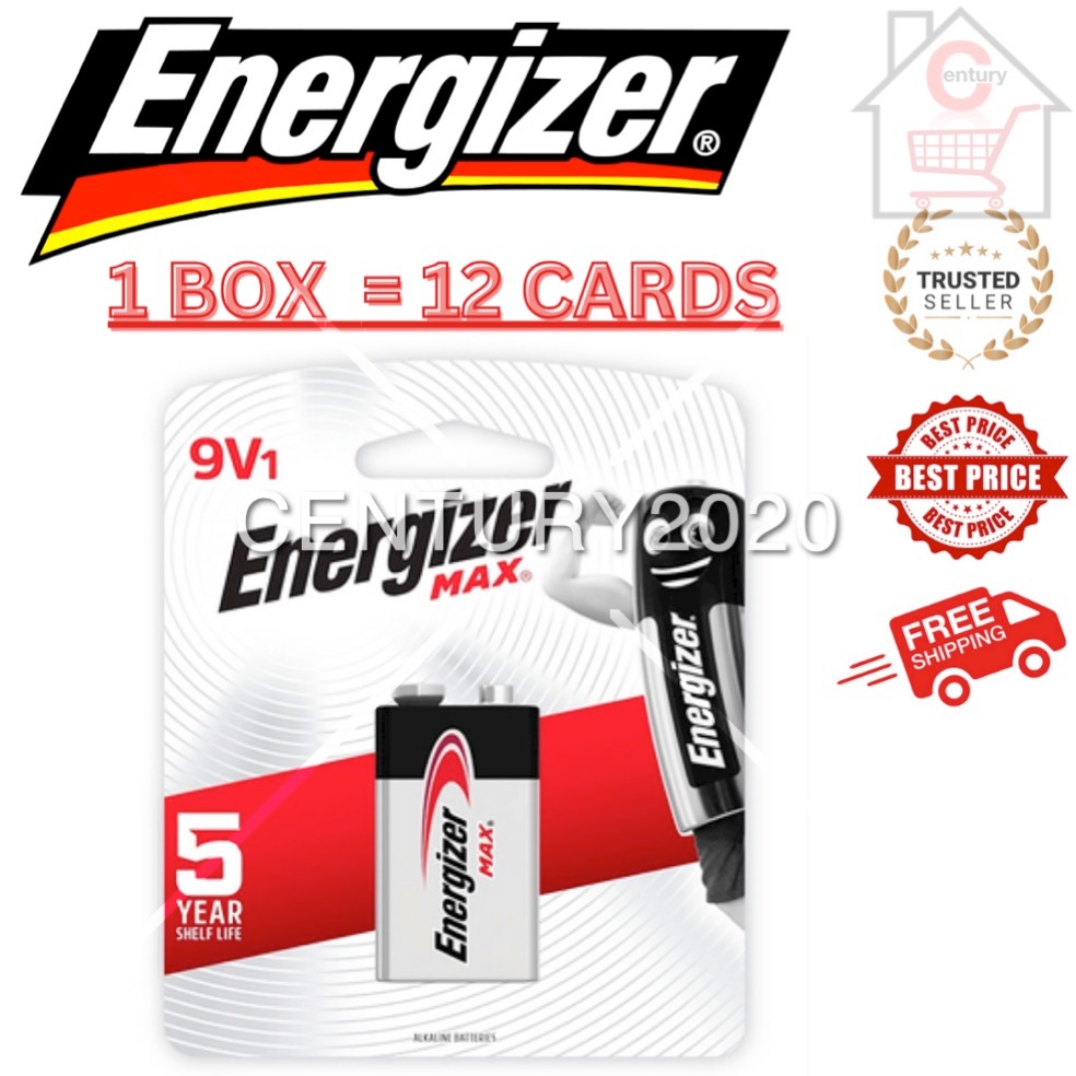 ENERGIZER Max 9V Battery Alkaline Battery 1pcs/pack 1 BOX | Shopee Malaysia
