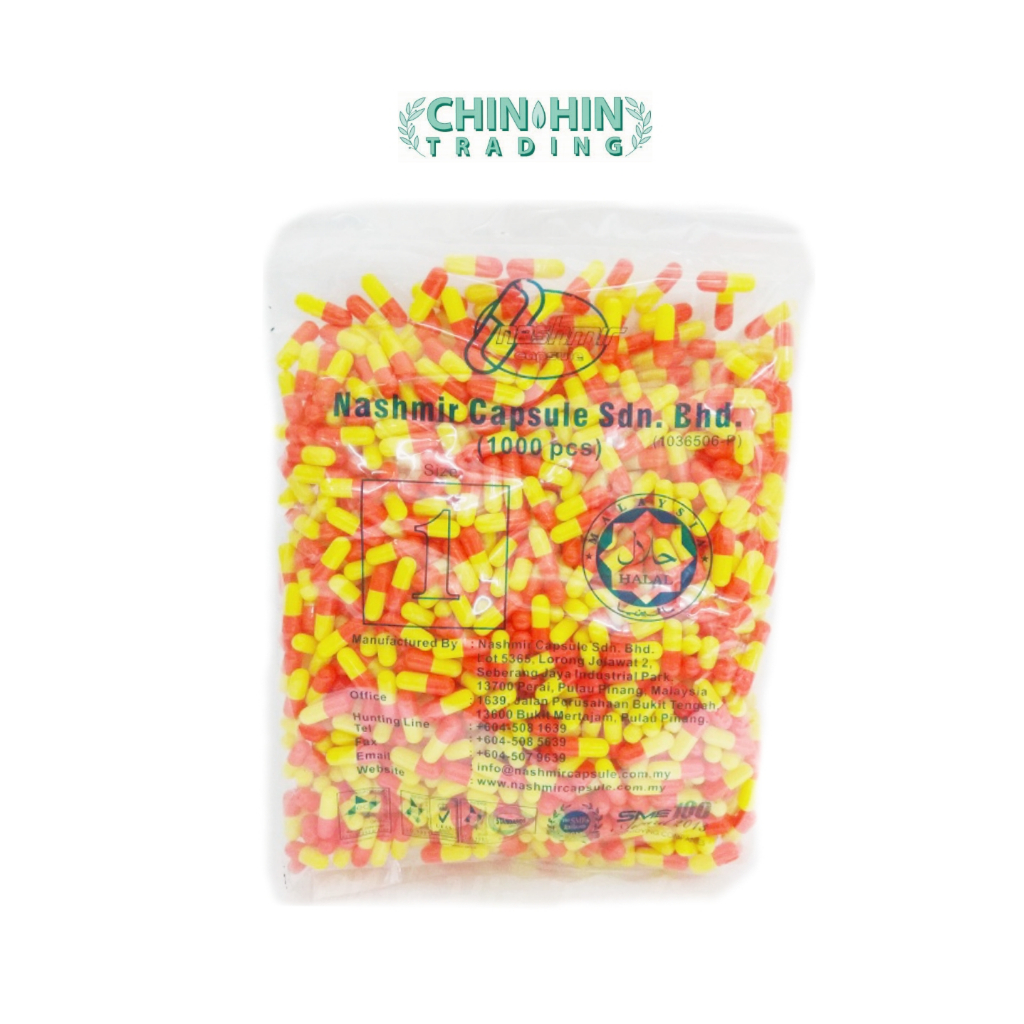 [NASHMIR] Kapsul Kosong 空胶囊 Empty Capsule (Color : Orange Yellow / No ...