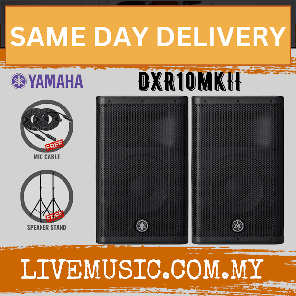 Yamaha DXR10 MKII 1100-watt 10-Inch Powered Speaker With Speaker Stand ...