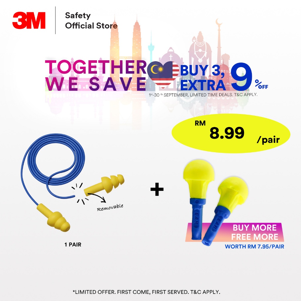 3M™ UltraFit Reusable Earplugs UF-01-000 E-A-R/ EP_ PSD_ | Shopee Malaysia