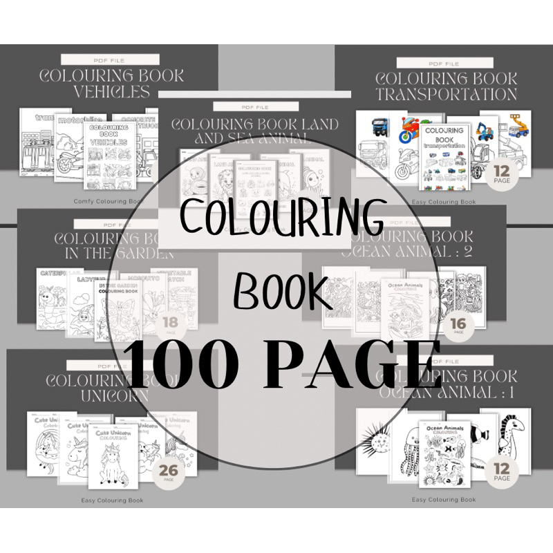 PDF PRINTABLE COLOURING 100 PAGE : All topic | Shopee Malaysia