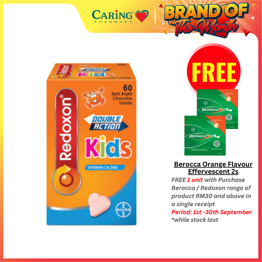 REDOXON KIDS DOUBLE ACTION VITAMIN C & ZINC CHEWABLE TABLET 60’S ...