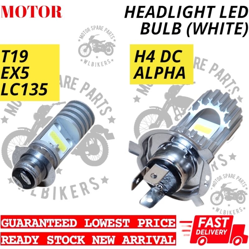 MOTOR LED BULB HEAD LAMP T19 EX5 KRISS SRL SMASH WAVE HS1/H4 ALPHA ...