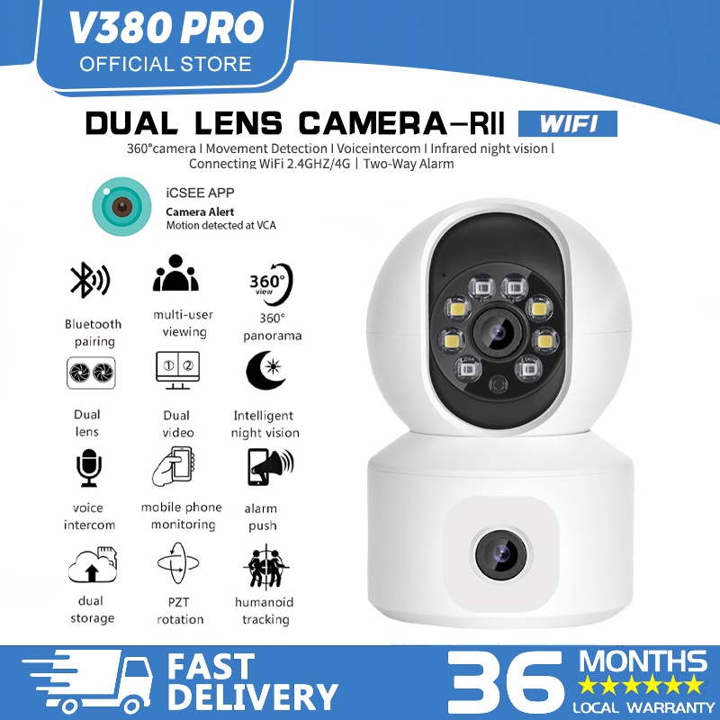 ICSEE CCTV R11 Dual-Lens 1080P Full-color Night Vision Two Way Talk ...