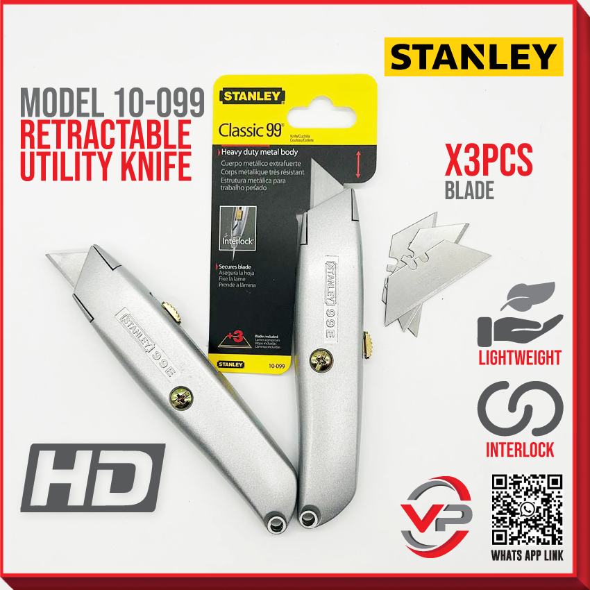 STANLEY STHT10099 HEAVY DUTY RETRACTABLE UTILITY KNIFE 151MM CLASSIC ...