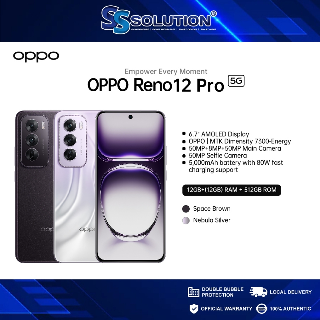NEW OPPO Reno12 Pro 5G | 12GB RAM + 512GB ROM | Mediatek Dimensity 7000 ...