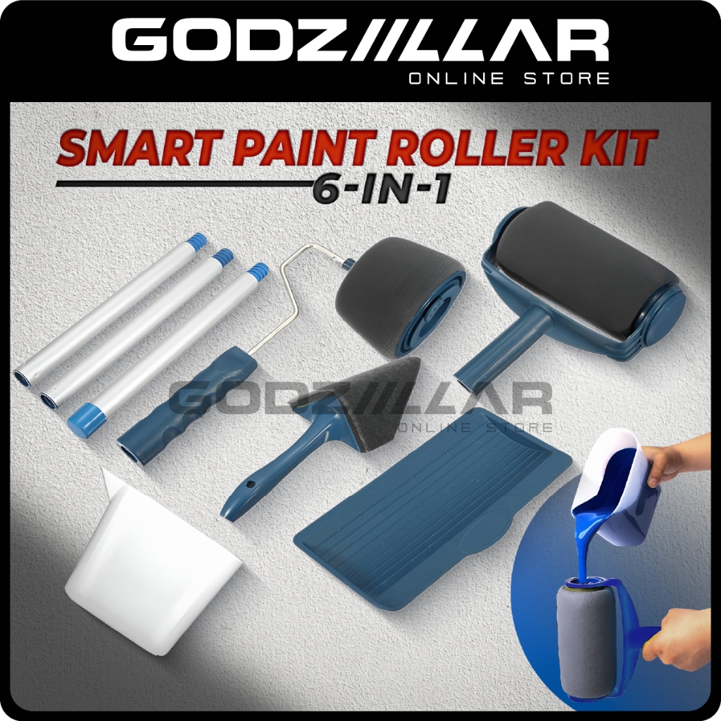 (6in1) Smart Paint Roller Set Painting Brush Tool | Brush Roller ...