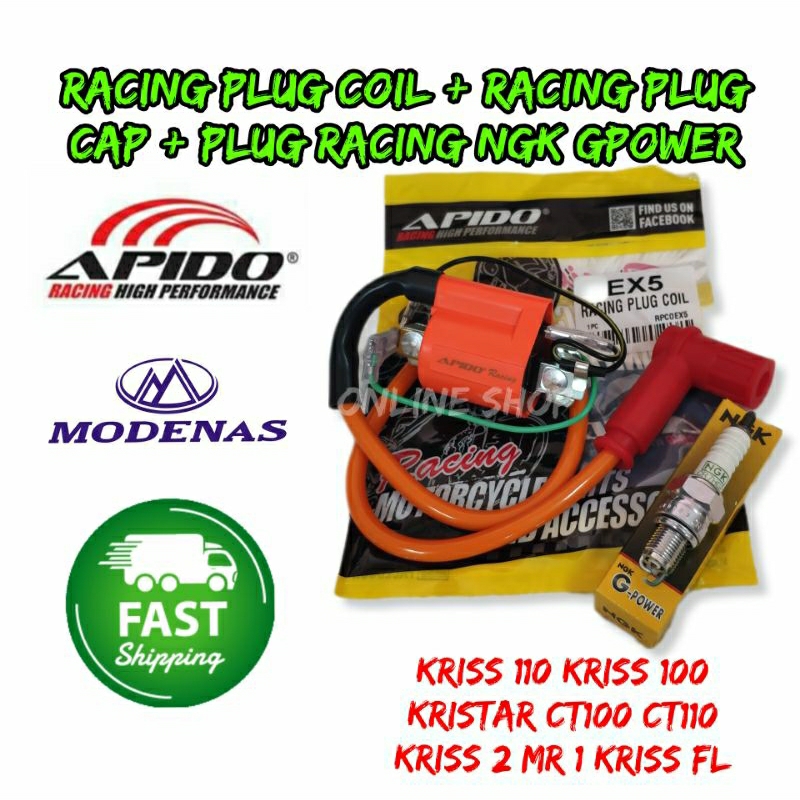 APIDO Kriss110 CT100 CT110 Kriss MR1 Kriss2 Plug Coil Racing + Plug Cap ...