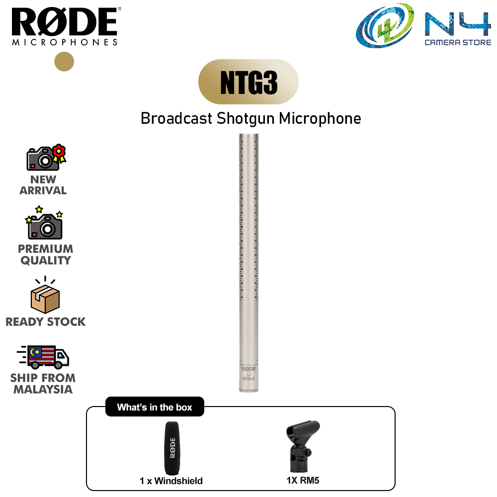 Rode NTG-3 Shotgun Condenser Microphone (NTG3) | Shopee Malaysia