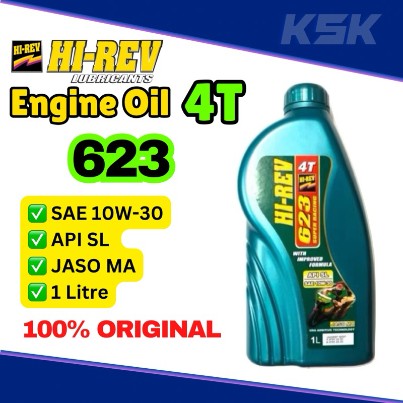 100% ORIGINAL 1L MINYAK HI REV 4T HIREV 623 10W30 MOTORCYCLE ENGINE OIL ...