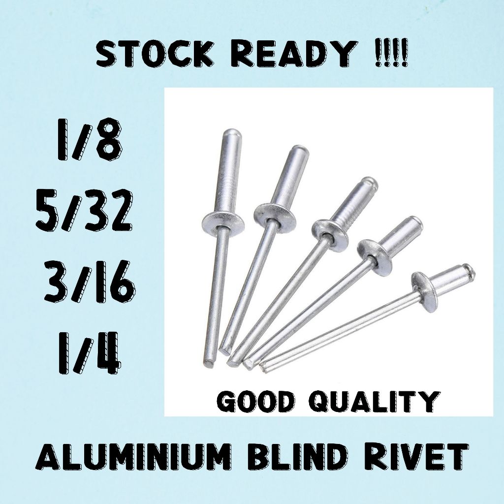 50pcs ALUMINIUM BLIND RIVET / MATA RIVET (1/8) / PAKU RIVET | Shopee ...