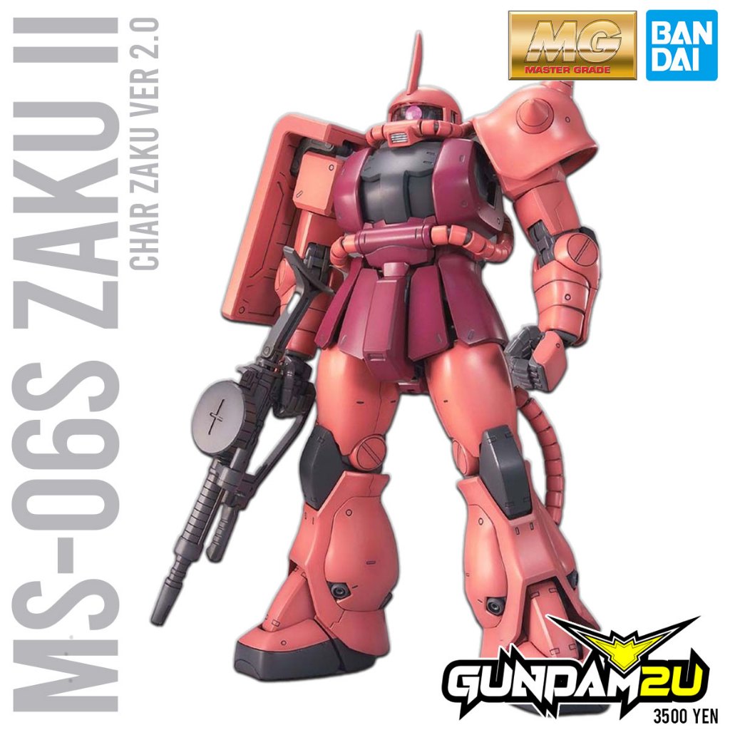 BANDAI MG 1/100 MS-06S Char's Zaku II Ver 2.0 Char Aznable - Master Grade Gundam 0079 Plastic ...