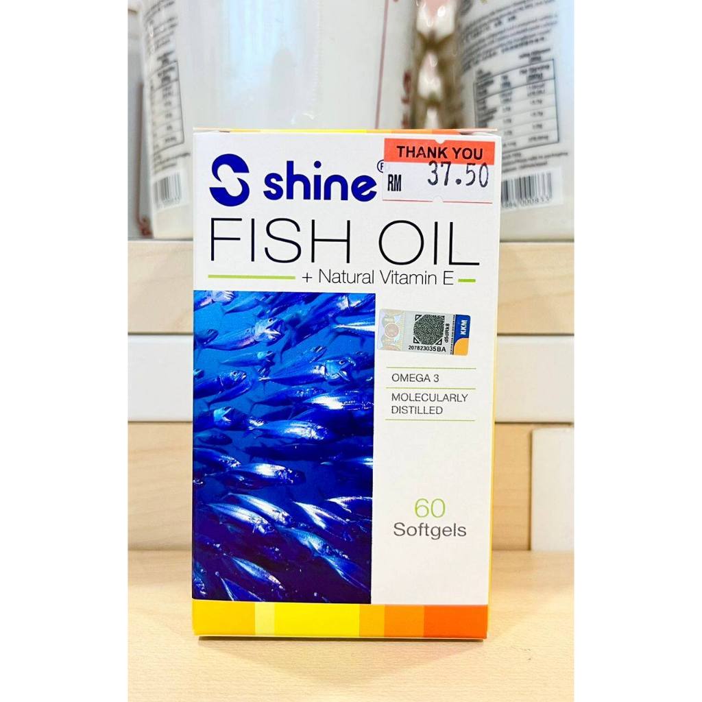 Shine Fish Oil + Natural Vitamin E [Twin Box 60s x 2] (EXP 31/12/2024 ...
